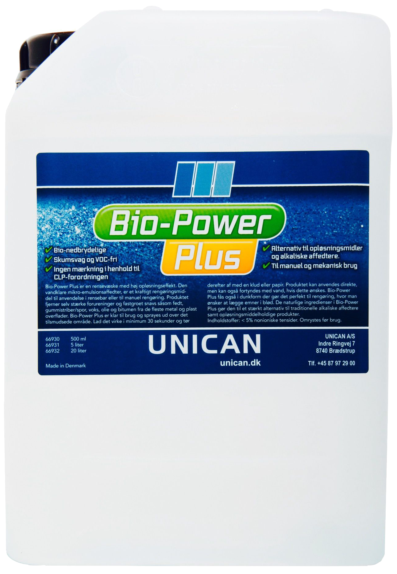 Unican Bio-Power Plus rensevæske, 5 ltr - SVS Værktøj